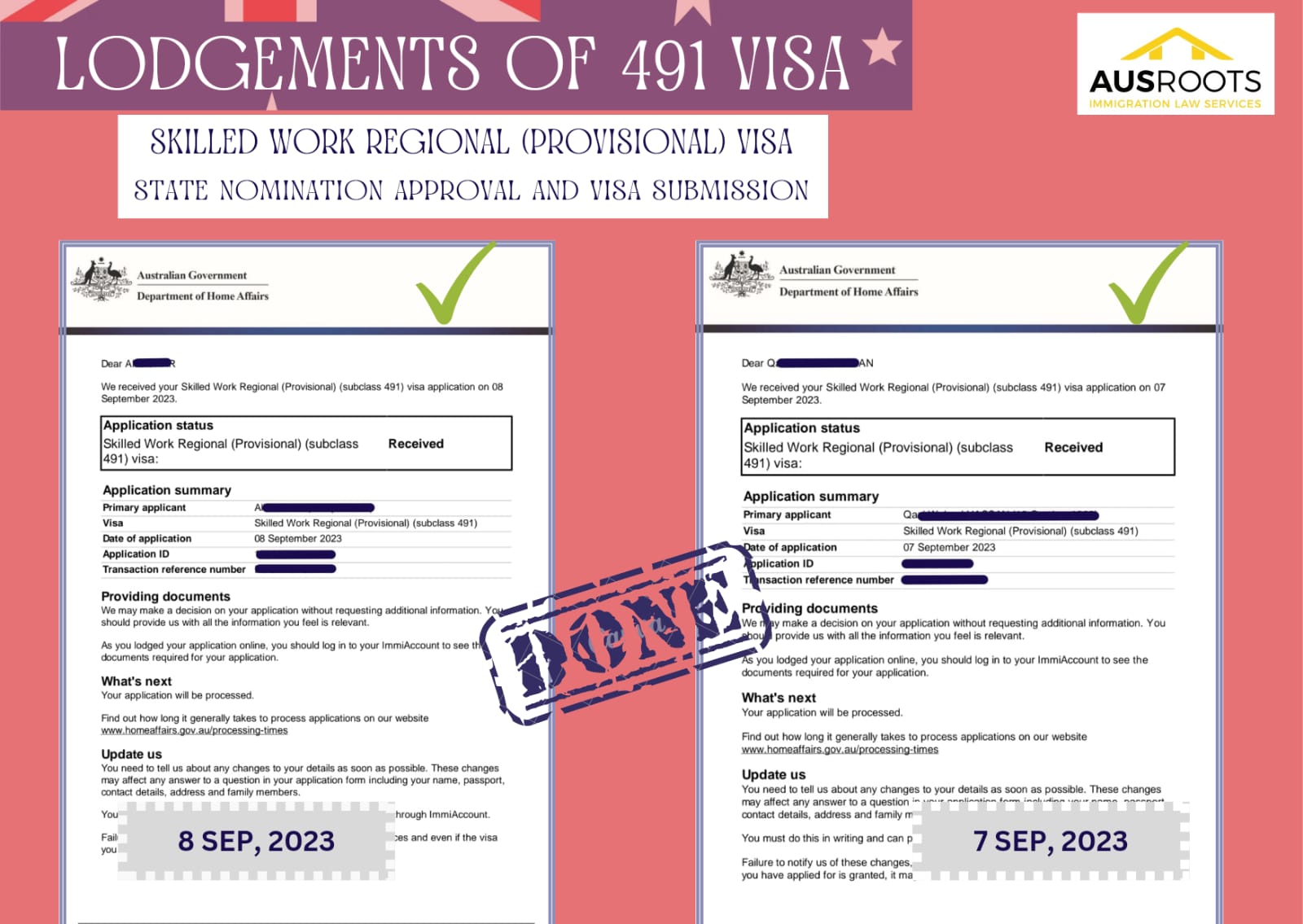 STATE NOMINATION APPROVALS & SUCCESSFULL 491 VISA SUBMISSIONS ...